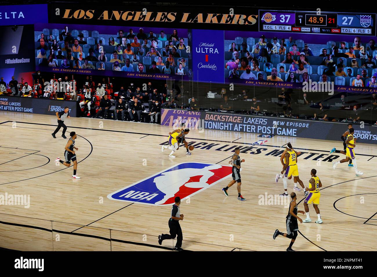 The Los Angeles Lakers and the Sacramento Kings play during the first ...
