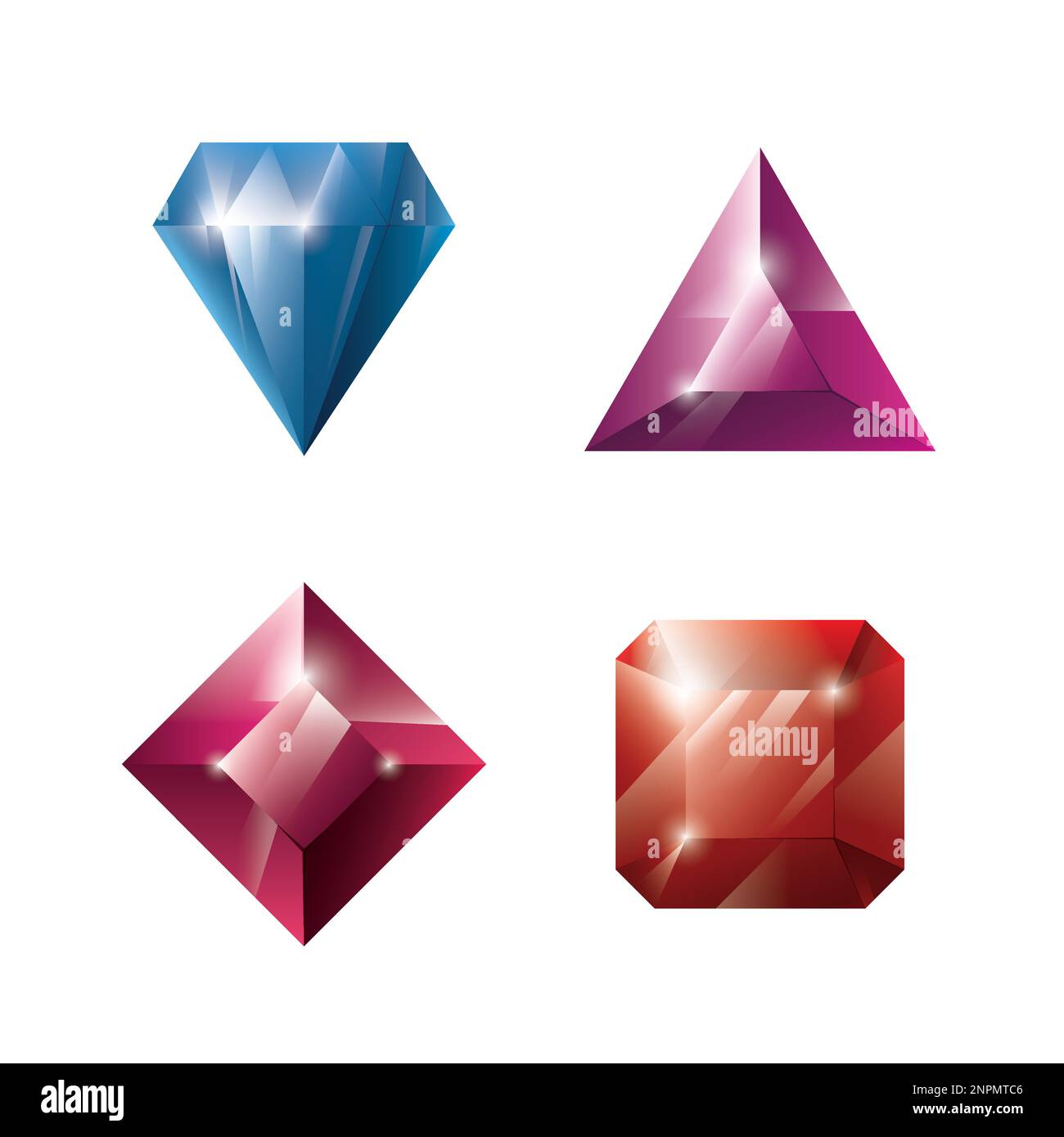 Gems and jewels set. Precious stones and diamonds collection, Game loot ...