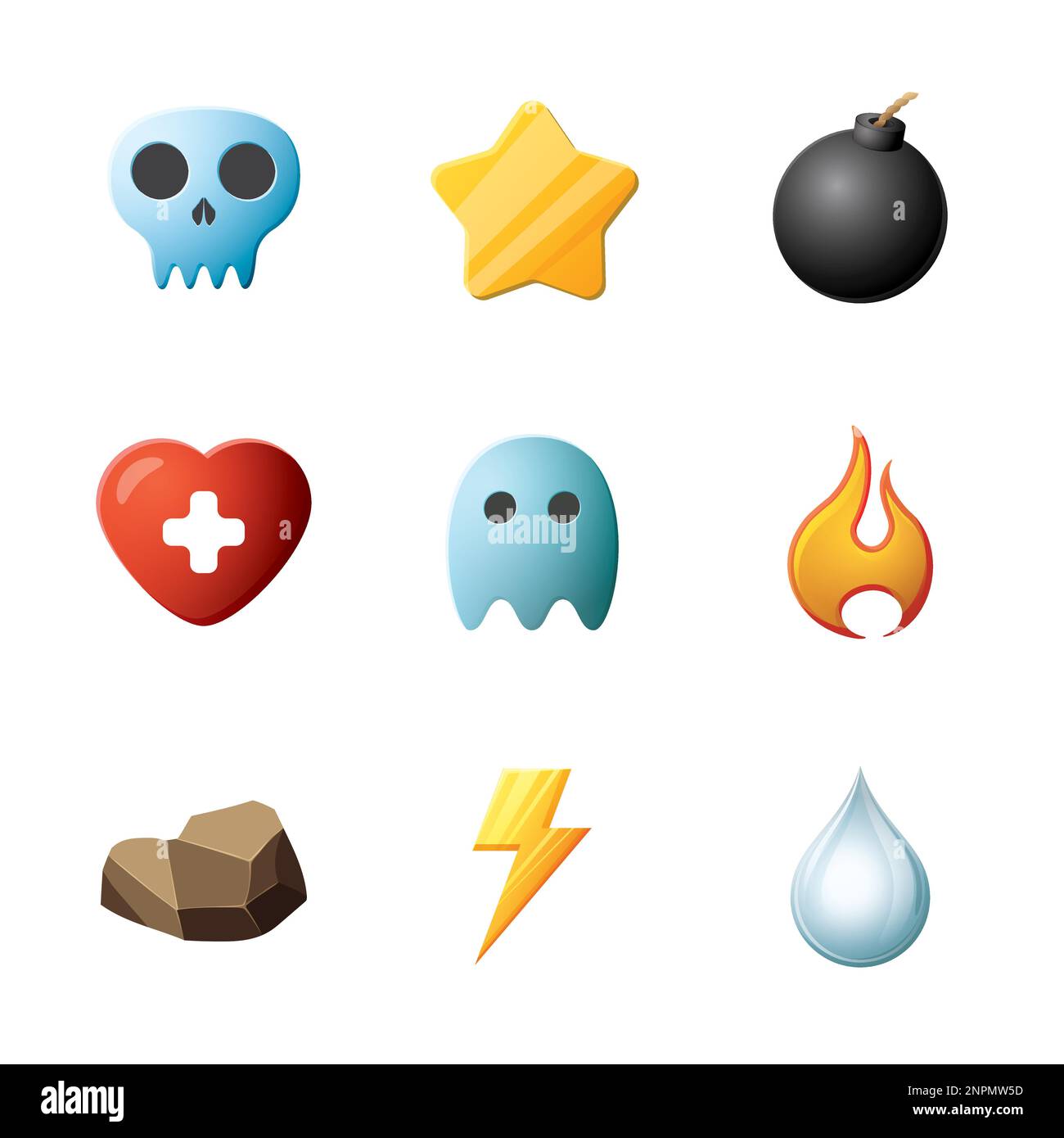 Game UI assets set. Gaming user interface icons collection. vector ...