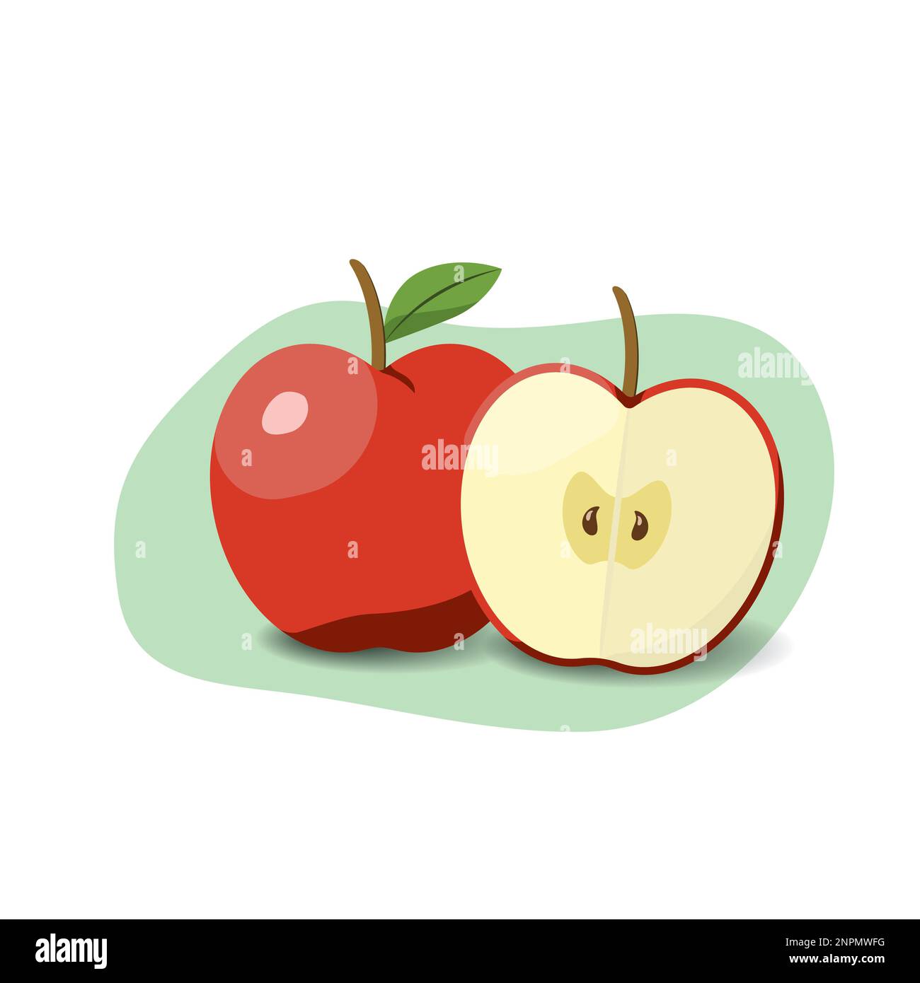 Apple cartoon fruit. Vegan organic eco product. vector illustration ...