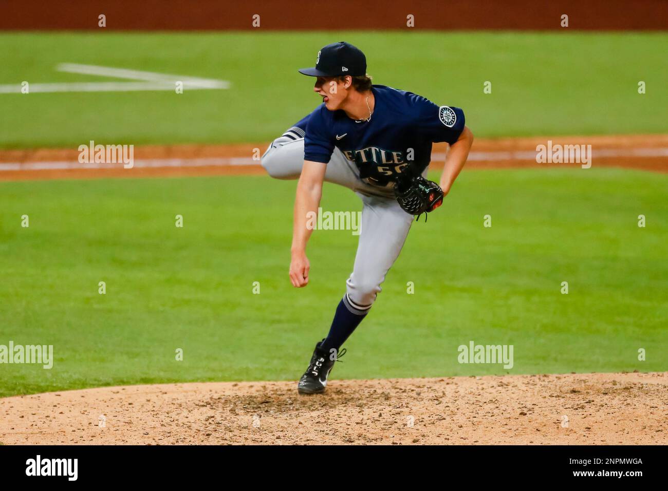 ARLINGTON, TX - AUGUST 12: Seattle Mariners relief pitcher Joey Gerber ...