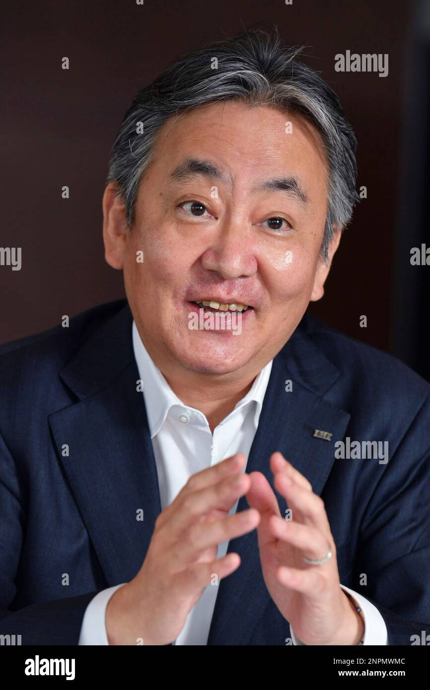 IHI Corporation President Hiroshi Ide poses for photo during an ...