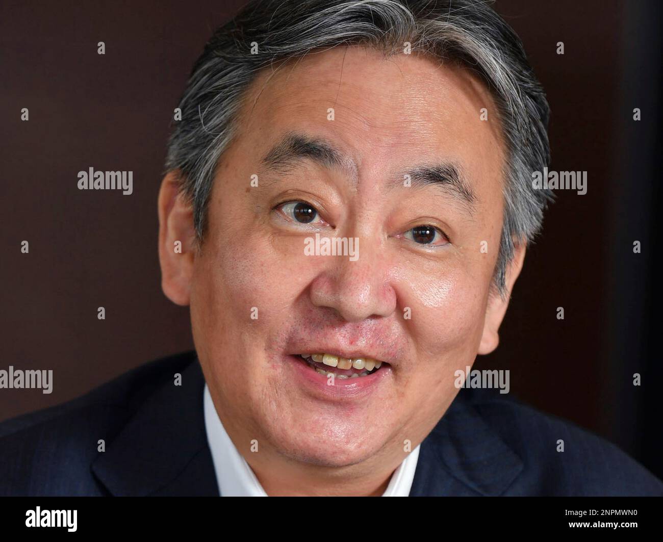 IHI Corporation President Hiroshi Ide poses for photo during an ...