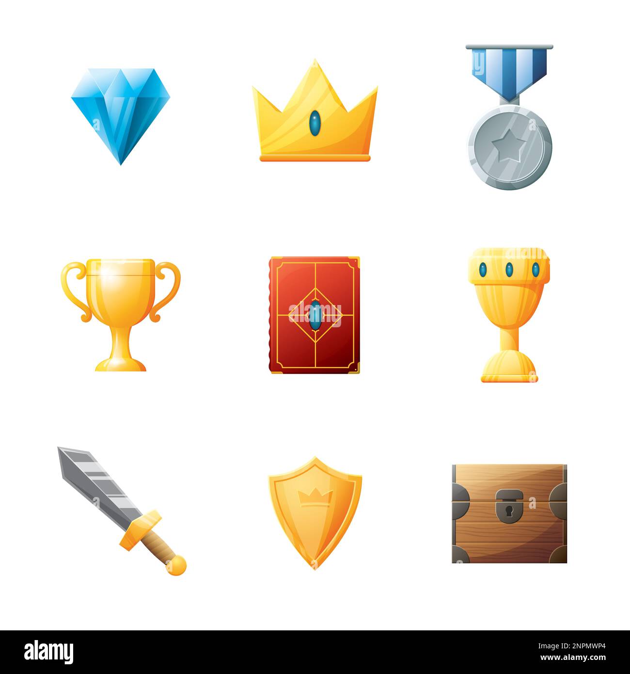 Game UI assets set. Gaming user interface icons collection. vector ...