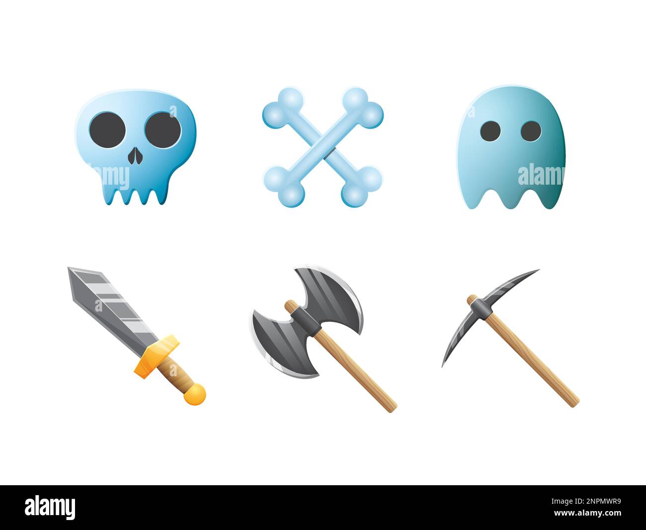 Game Ui Assets Set Gaming User Interface Icons Collection Vector
