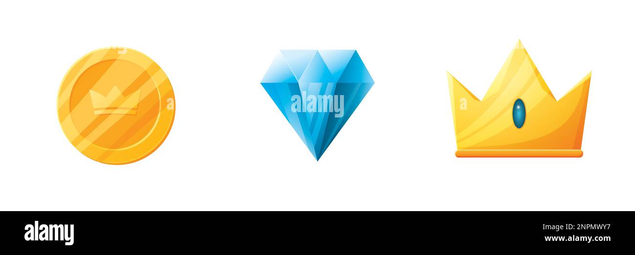 Game UI assets set. Gaming user interface icons collection. vector ...