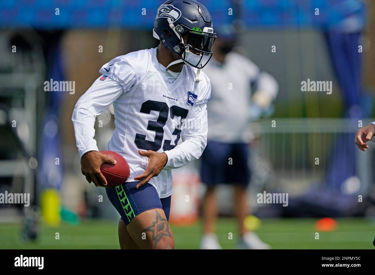 Seattle Seahawks safety Jamal Adams holds the football during a ...