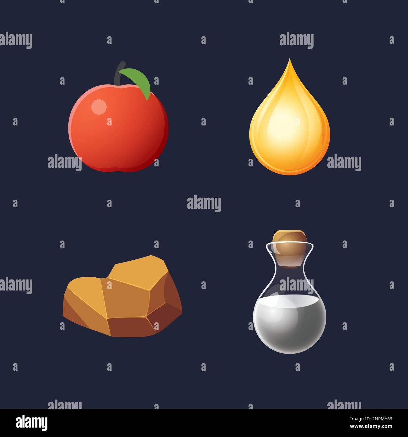 Game Ui Assets Set Gaming User Interface Icons Collection Vector Illustration Stock Vector