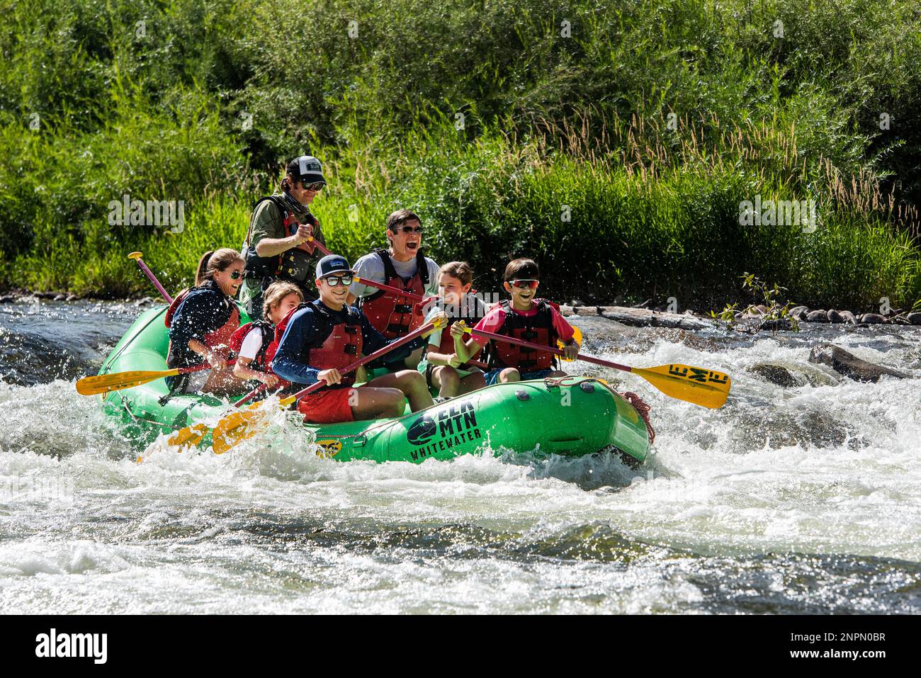 Elk Mountain Expeditions clients float down the Roaring Fork River in Basalt on Thursday, August ...
