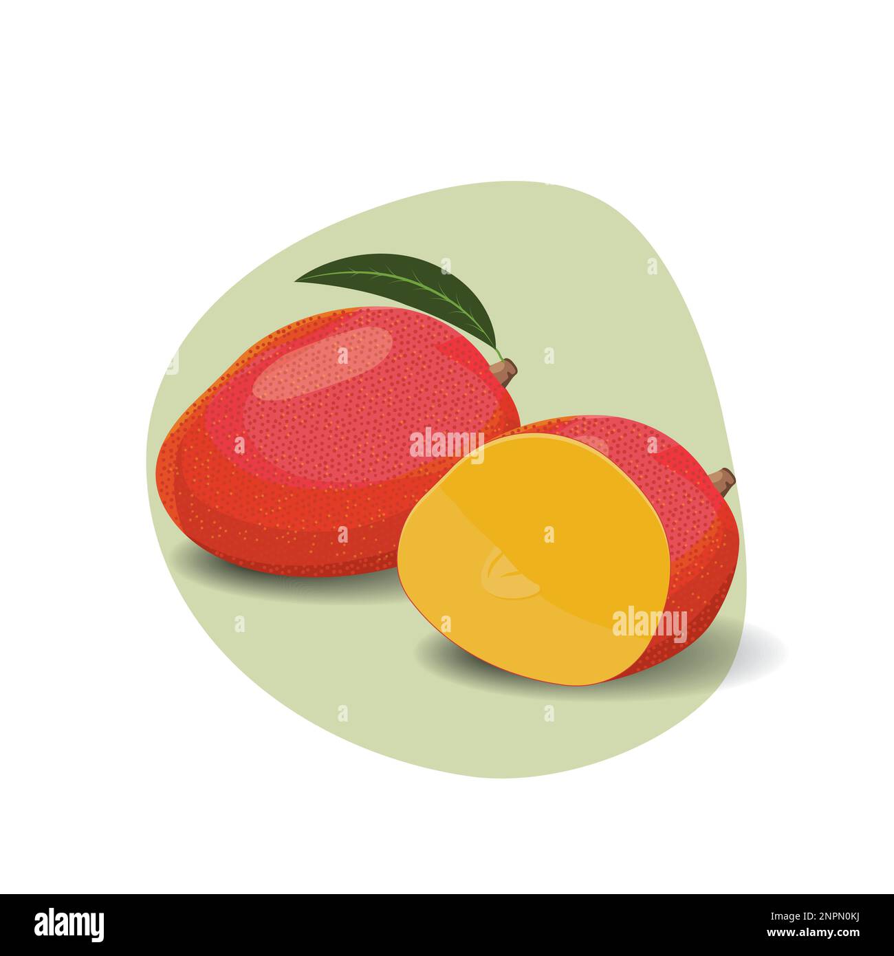 Mango cartoon fruit. Vegan organic eco product. vector illustration ...