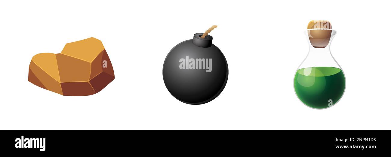 Game UI assets set. Gaming user interface icons collection. vector ...