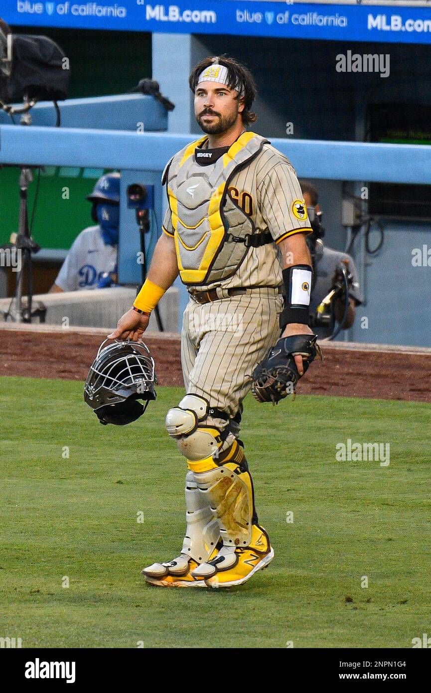 LOS ANGELES, CA - AUGUST 10: San Diego Padres catcher Austin Hedges ...
