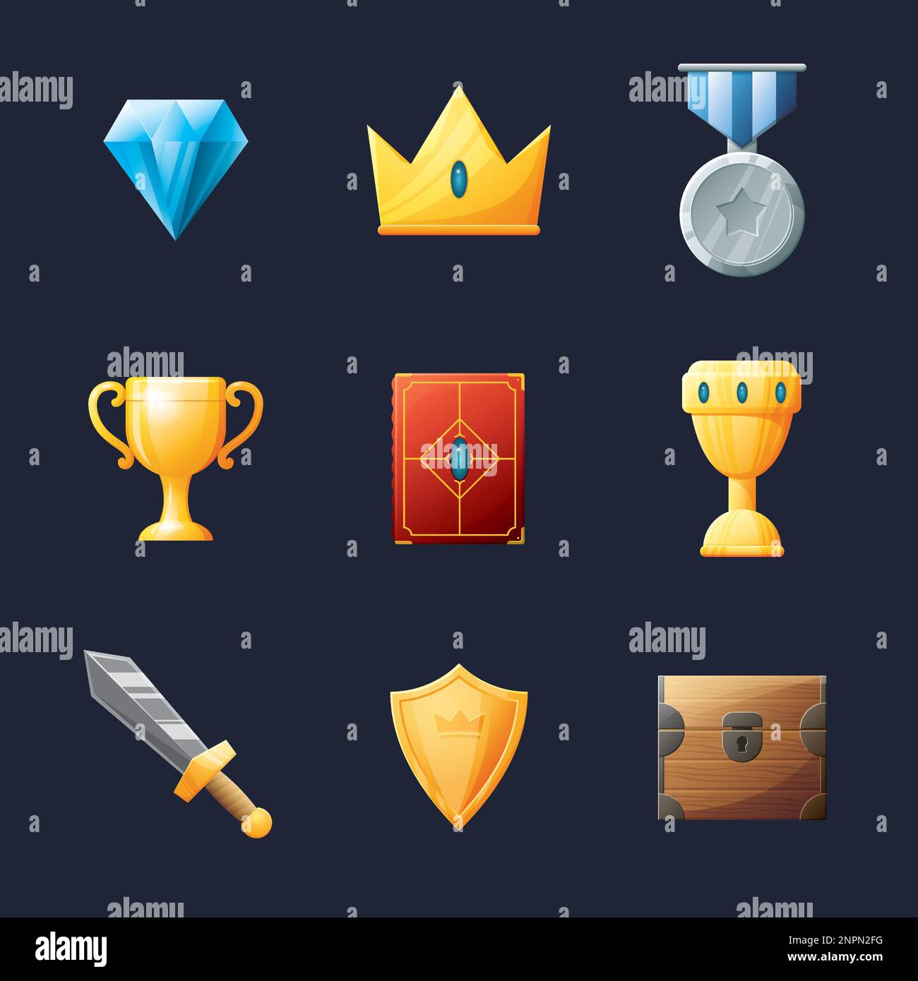 Game UI assets set. Gaming user interface icons collection. vector ...