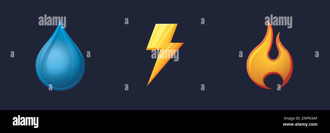 Game UI assets set. Gaming user interface nature elements icons ...