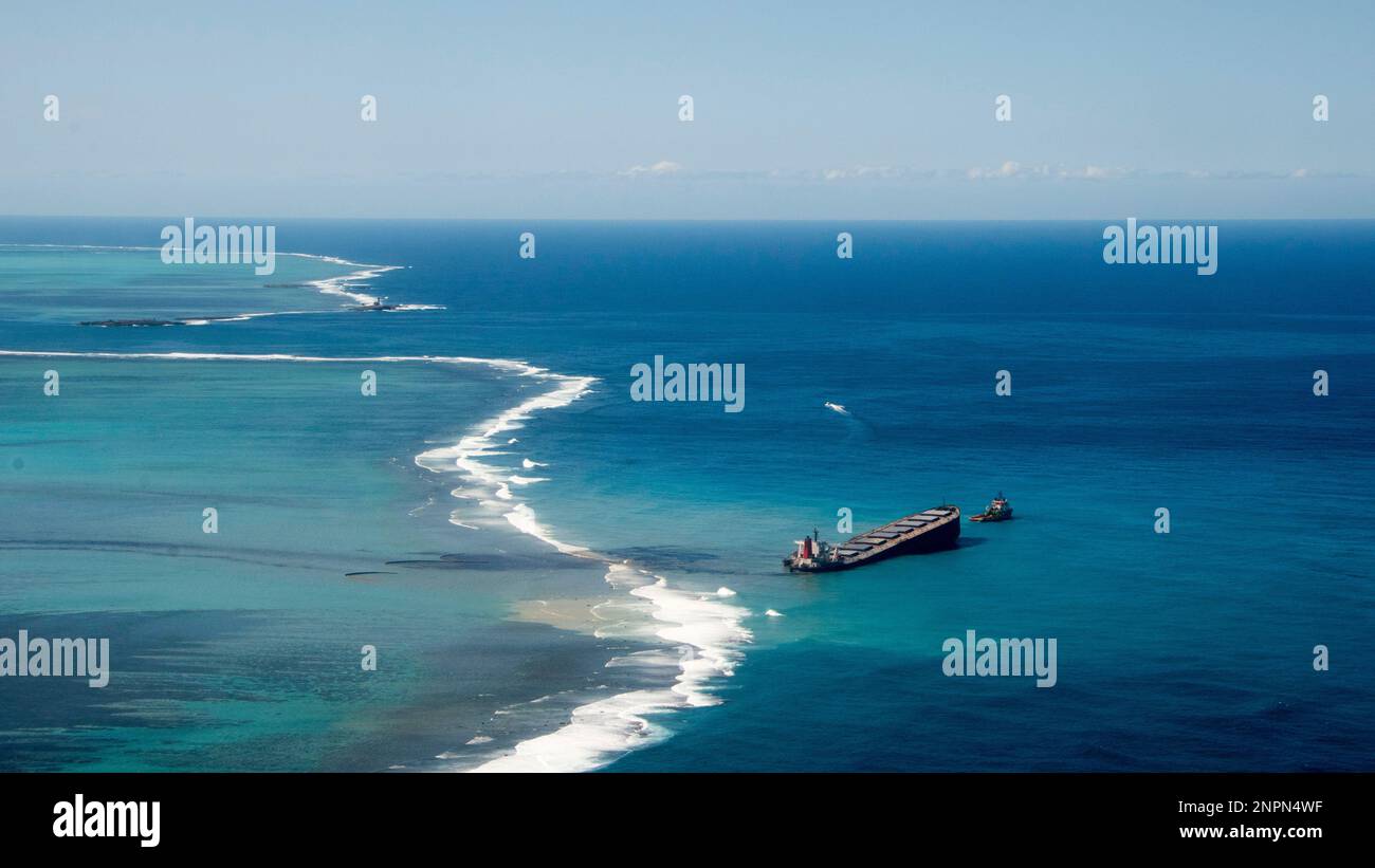 This photo provided by the French Army shows oil leaking from the MV ...