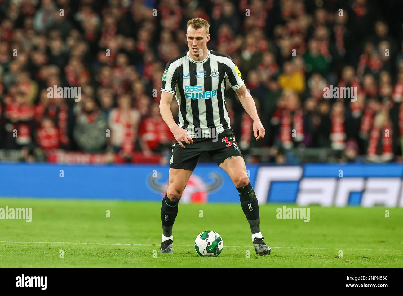 Dan Burn #33 of Newcastle United in action during the game during the ...