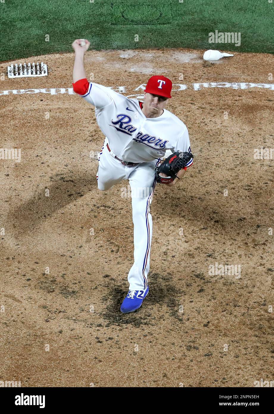 ARLINGTON, TX - AUGUST 10: Texas Rangers starting pitcher Kyle Gibson ...