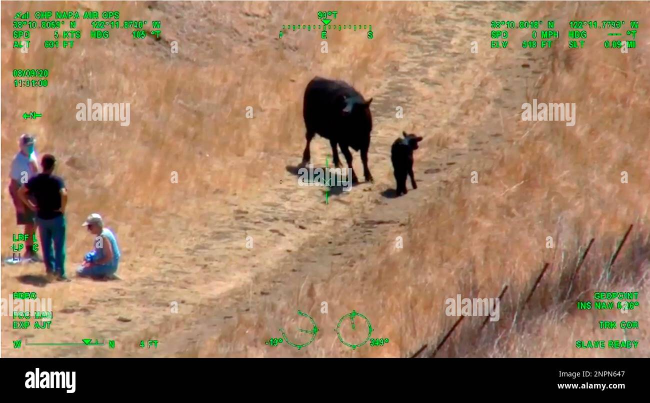 This photo from helicopter video posted by the California Highway ...