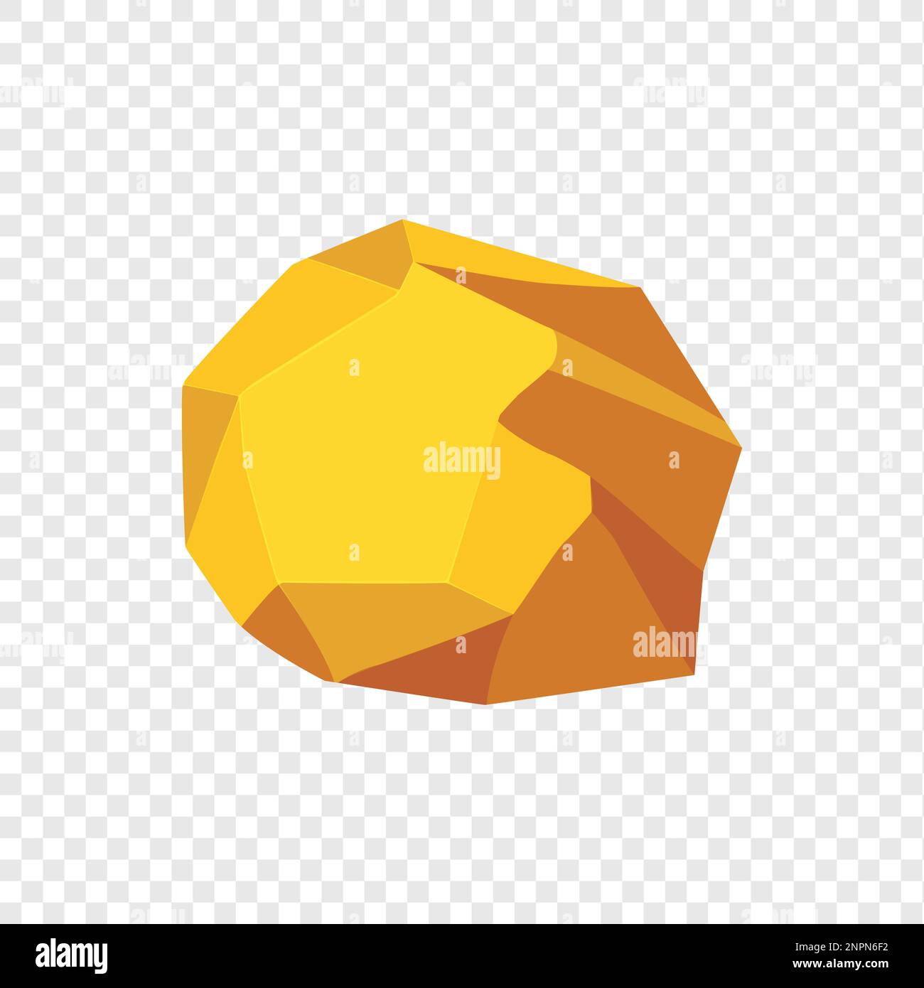 Gold rock boulder. Natural shape golden stone. vector illustration ...
