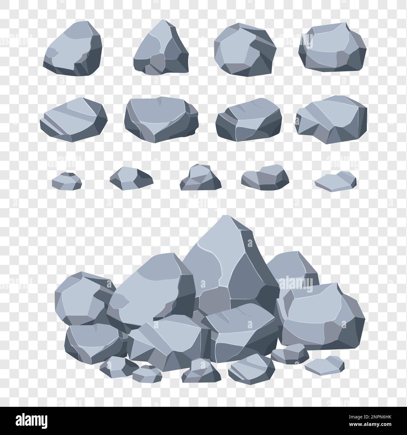 Rock and stones set. Different shape boulder collection. vector ...