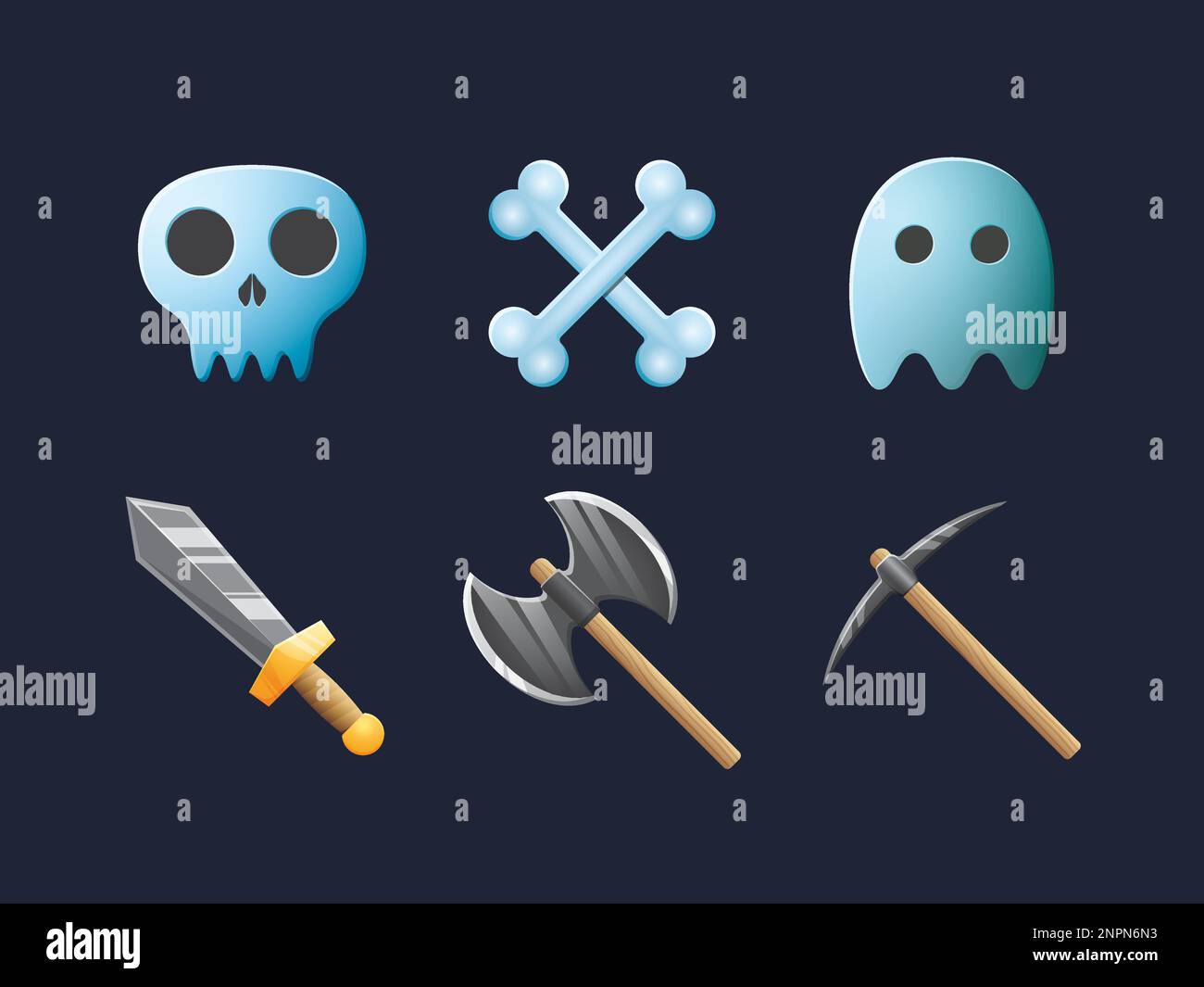 Game UI assets set. Gaming user interface icons collection. vector ...