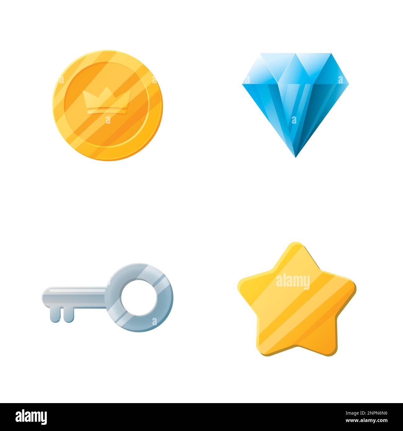 Game UI assets set. Gaming user interface icons collection. vector ...