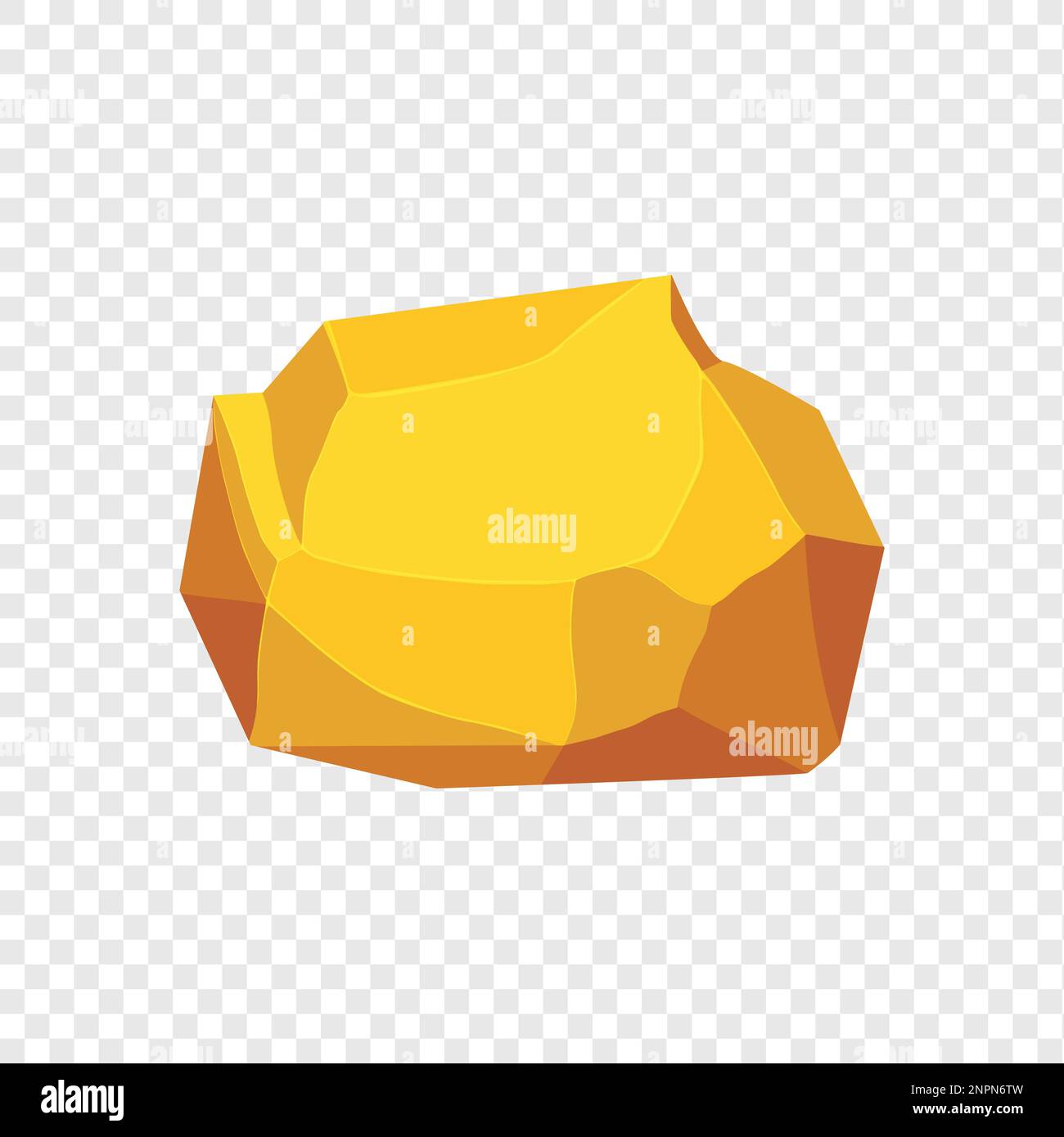 Gold rock boulder. Natural shape golden stone. vector illustration ...