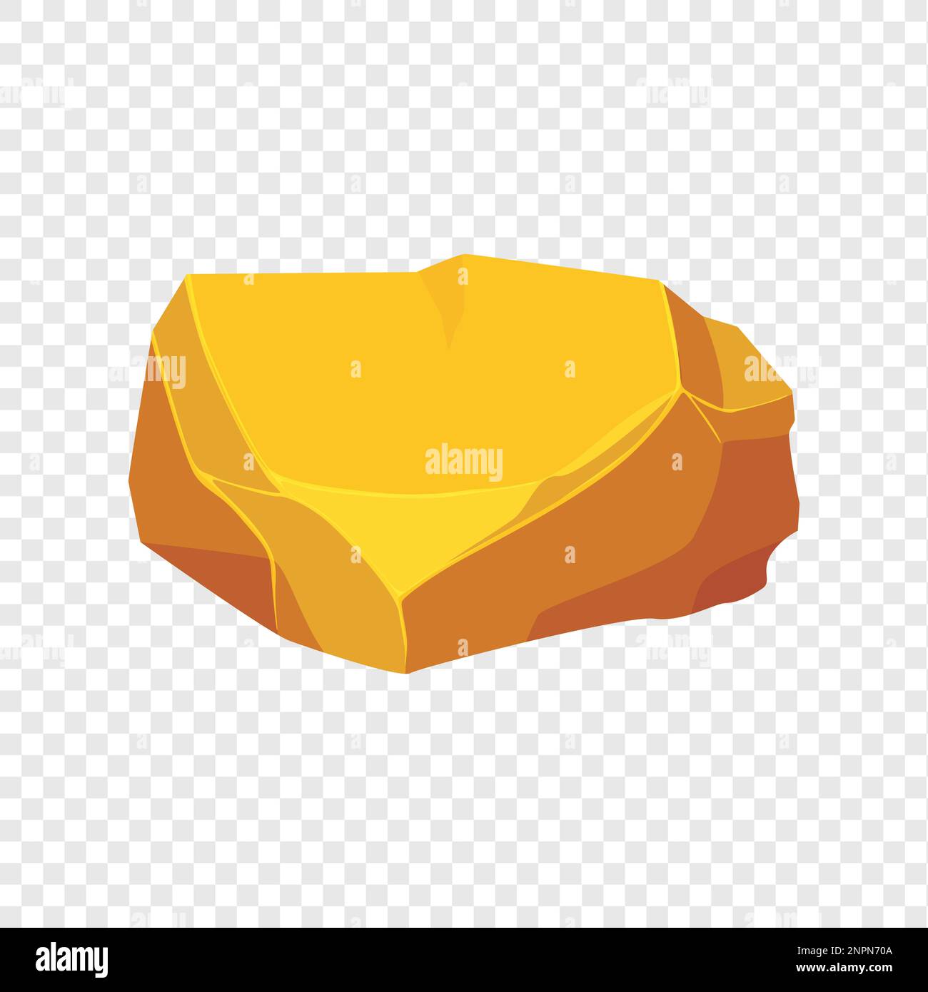 Gold rock boulder. Natural shape golden stone. vector illustration ...