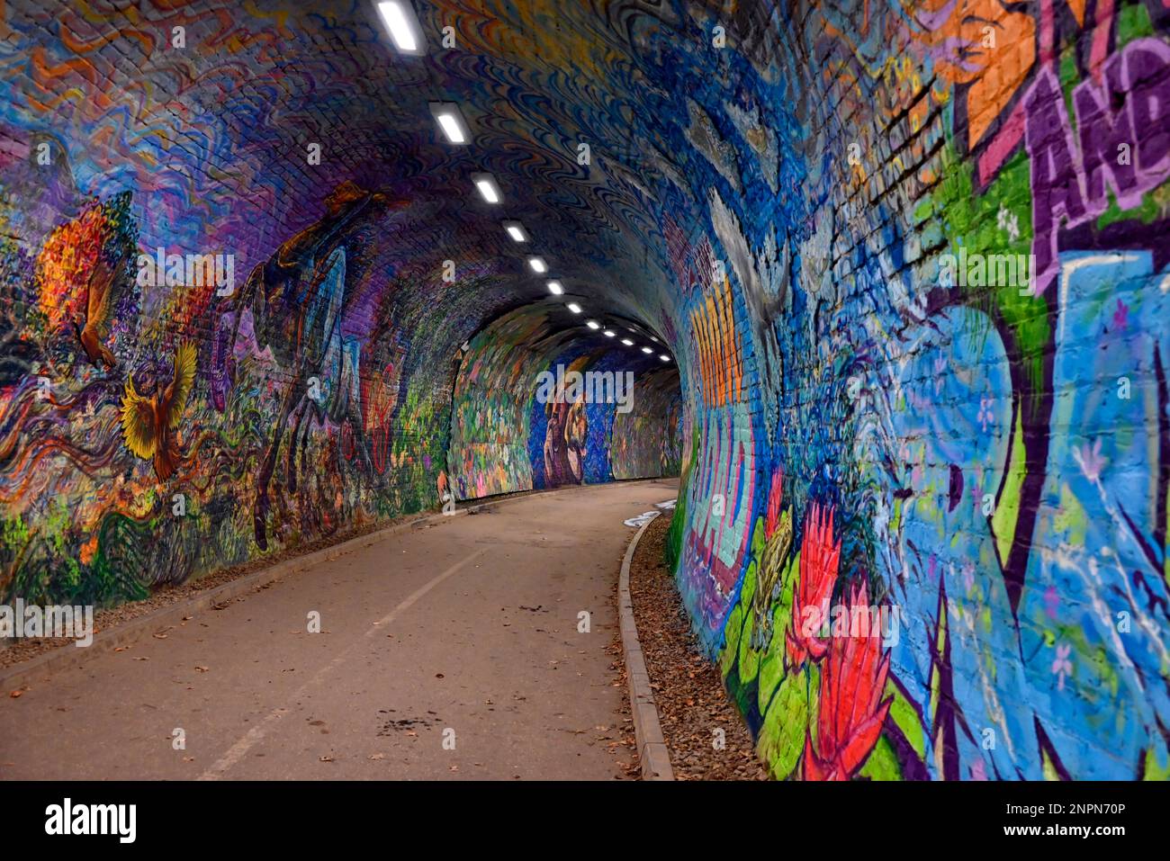 Colinton tunnel Scotland's biggest mural Stock Photo - Alamy