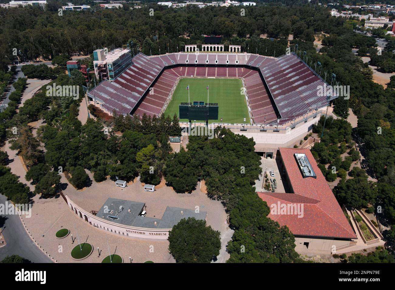 A general view of Stanford Stadium on the campus of Stanford University ...