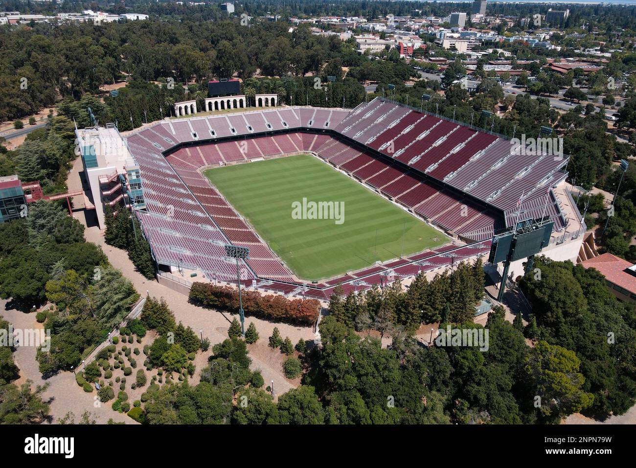 A general view of Stanford Stadium on the campus of Stanford University ...