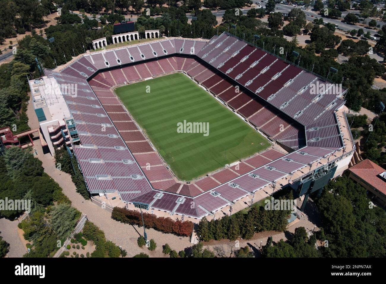 A general view of Stanford Stadium on the campus of Stanford University ...