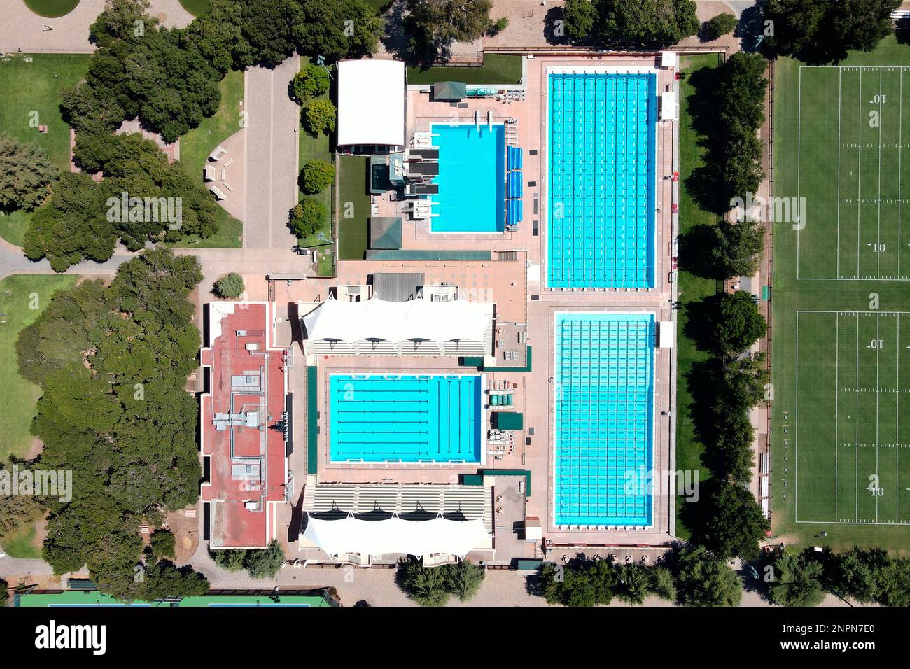 A general view of the Avery Aquatic Center on the campus of Stanford ...