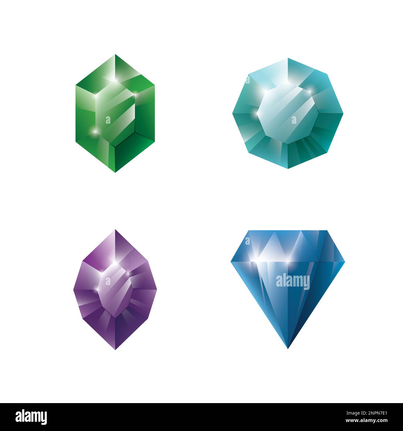 Gems and jewels set. Precious stones and diamonds collection, Game loot ...
