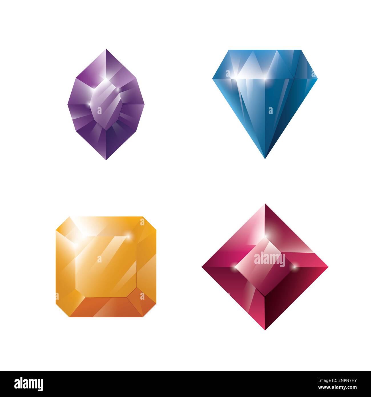 Gems and jewels set. Precious stones and diamonds collection, Game loot ...