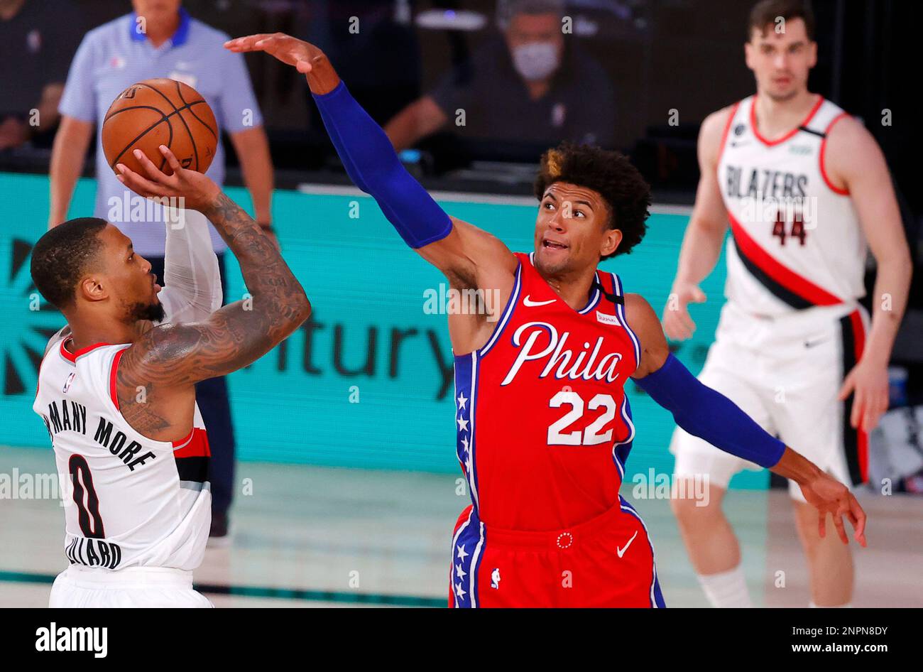 Philadelphia 76ers' Matisse Thybulle (22) defends against Portland ...