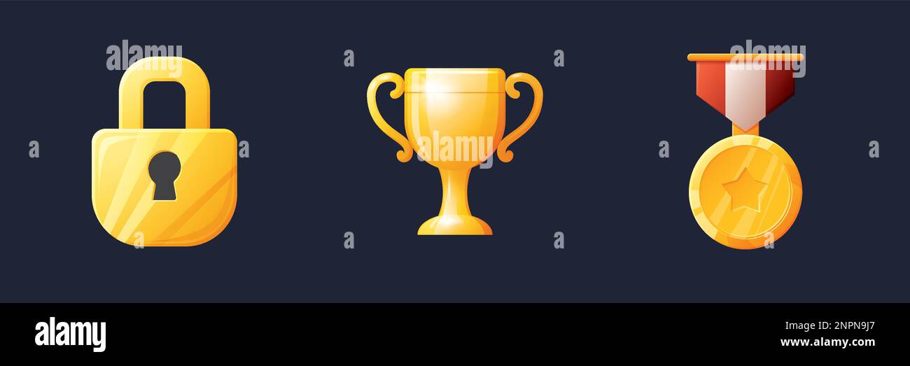 Game UI assets set. Gaming user interface icons collection. vector ...