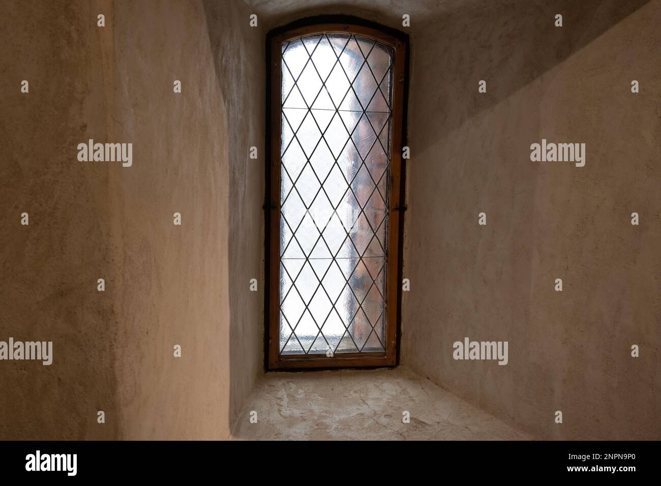 Old window from interior of a medieval castle Stock Photo - Alamy