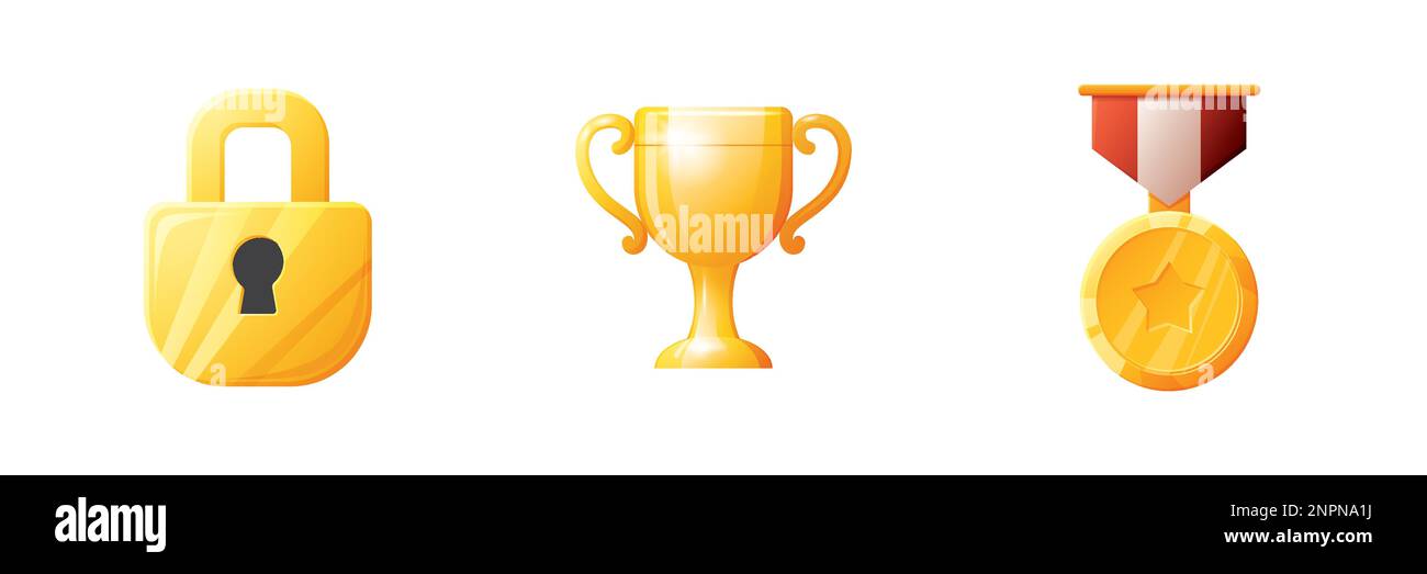 Game UI assets set. Gaming user interface icons collection. vector ...