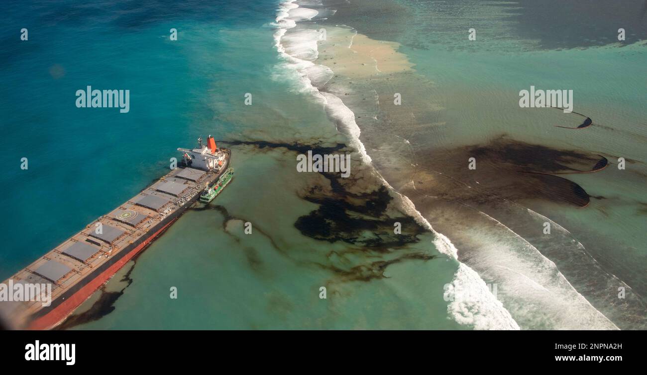 This photo provided by the French Defense Ministry shows oil leaking ...