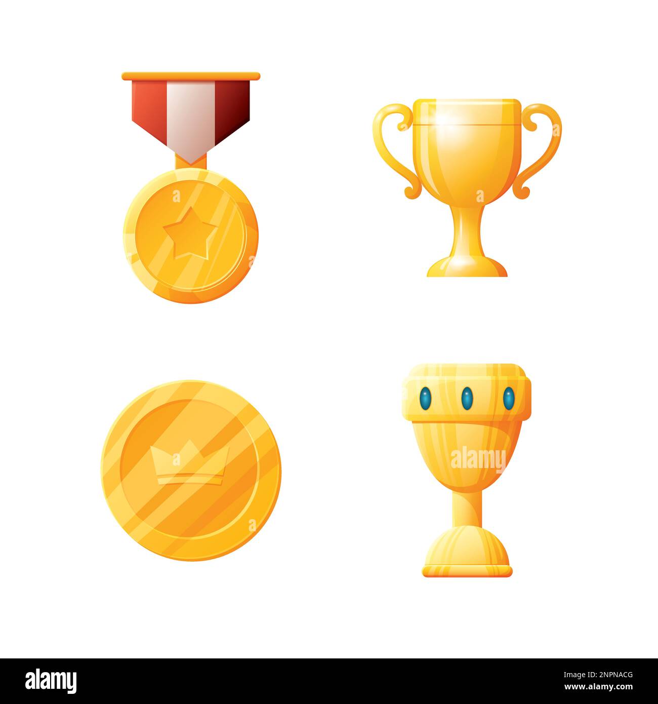 Game Ui Assets Set Gaming User Interface Icons Collection Vector Illustration Stock Vector