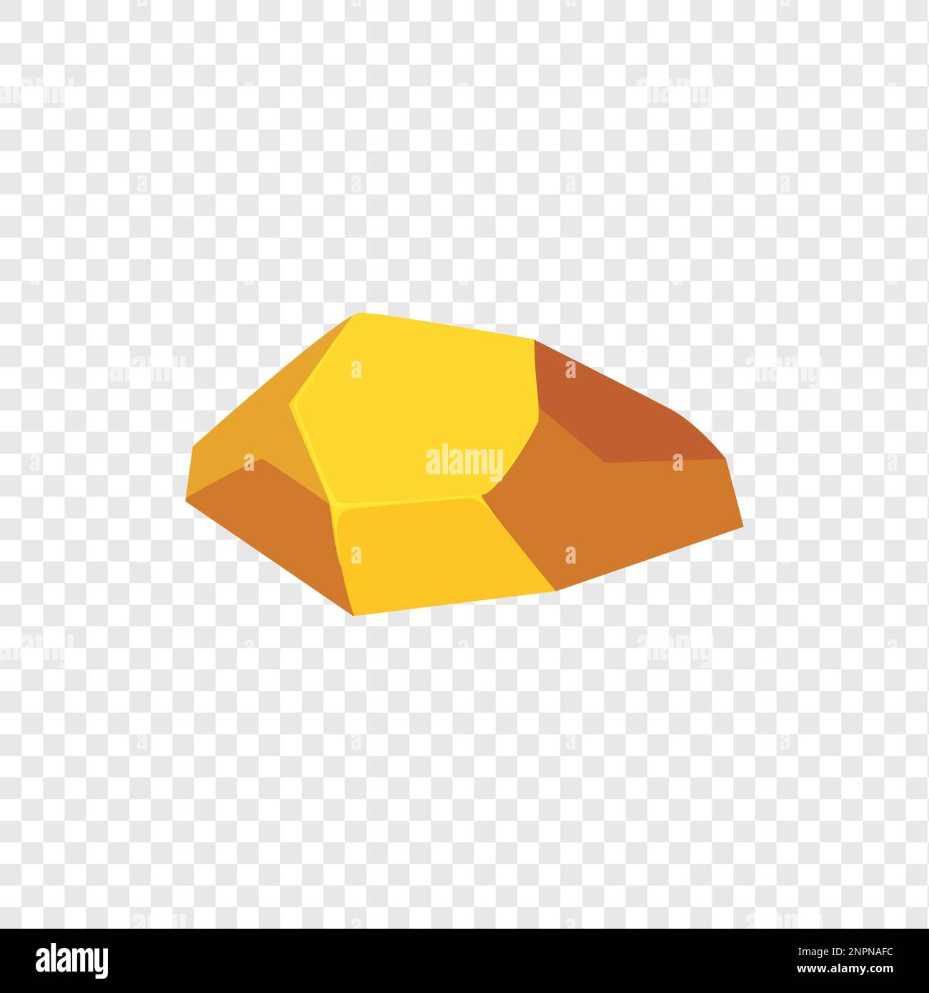 Gold rock boulder. Natural shape golden stone. vector illustration ...
