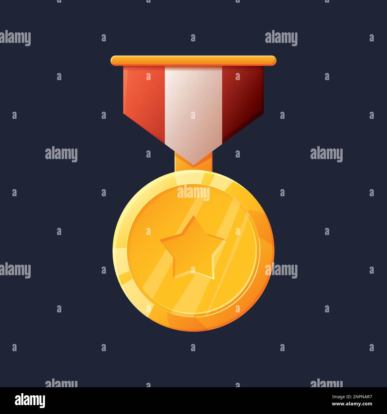 Game UI asset. Gaming user interface medal icon. vector illustration ...