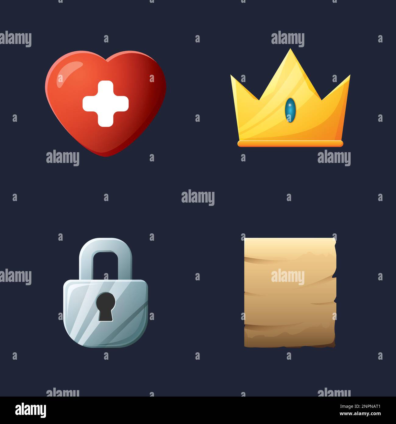 Game UI assets set. Gaming user interface icons collection. vector ...