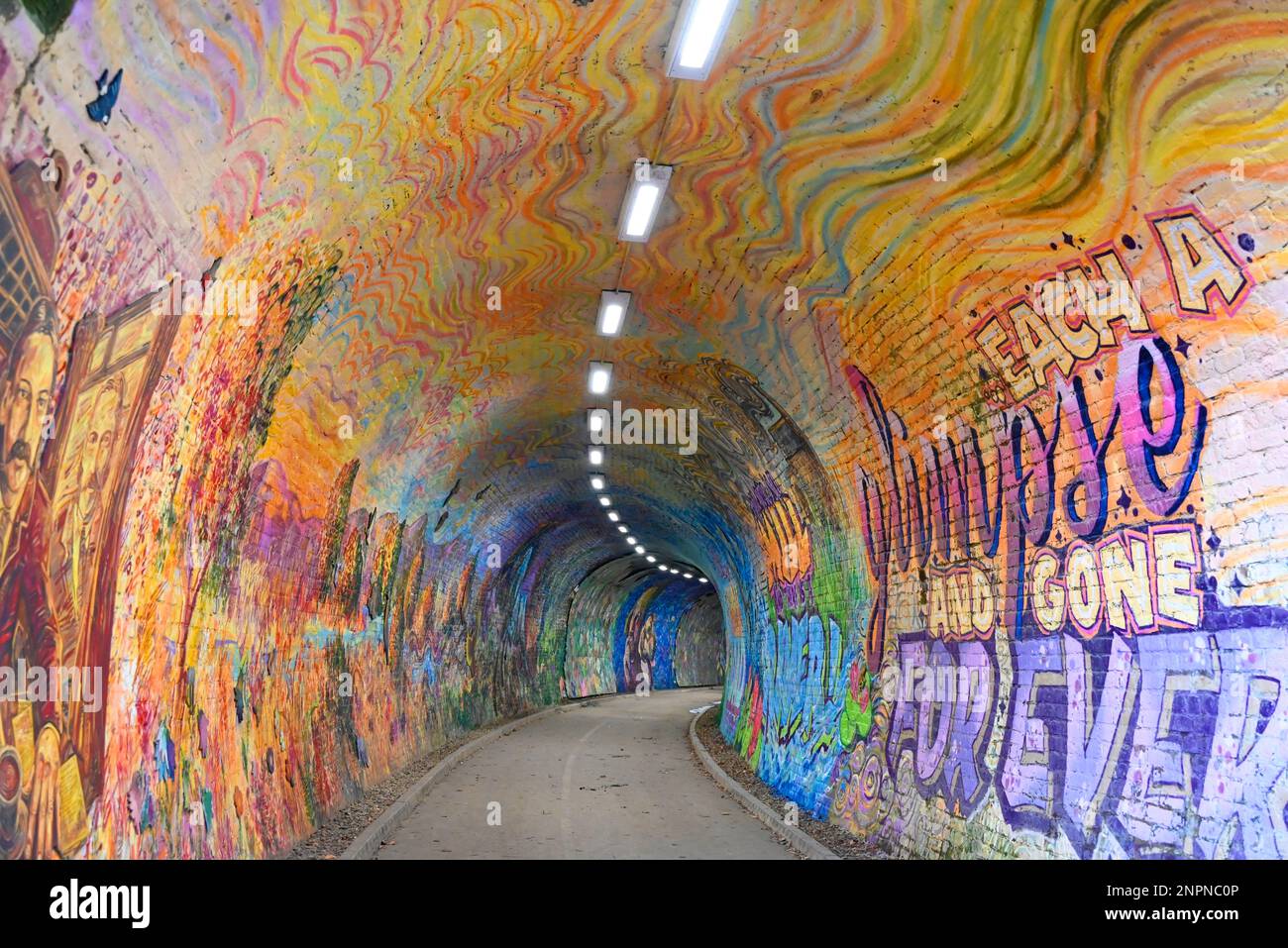 Colinton tunnel Scotland's biggest mural Stock Photo - Alamy