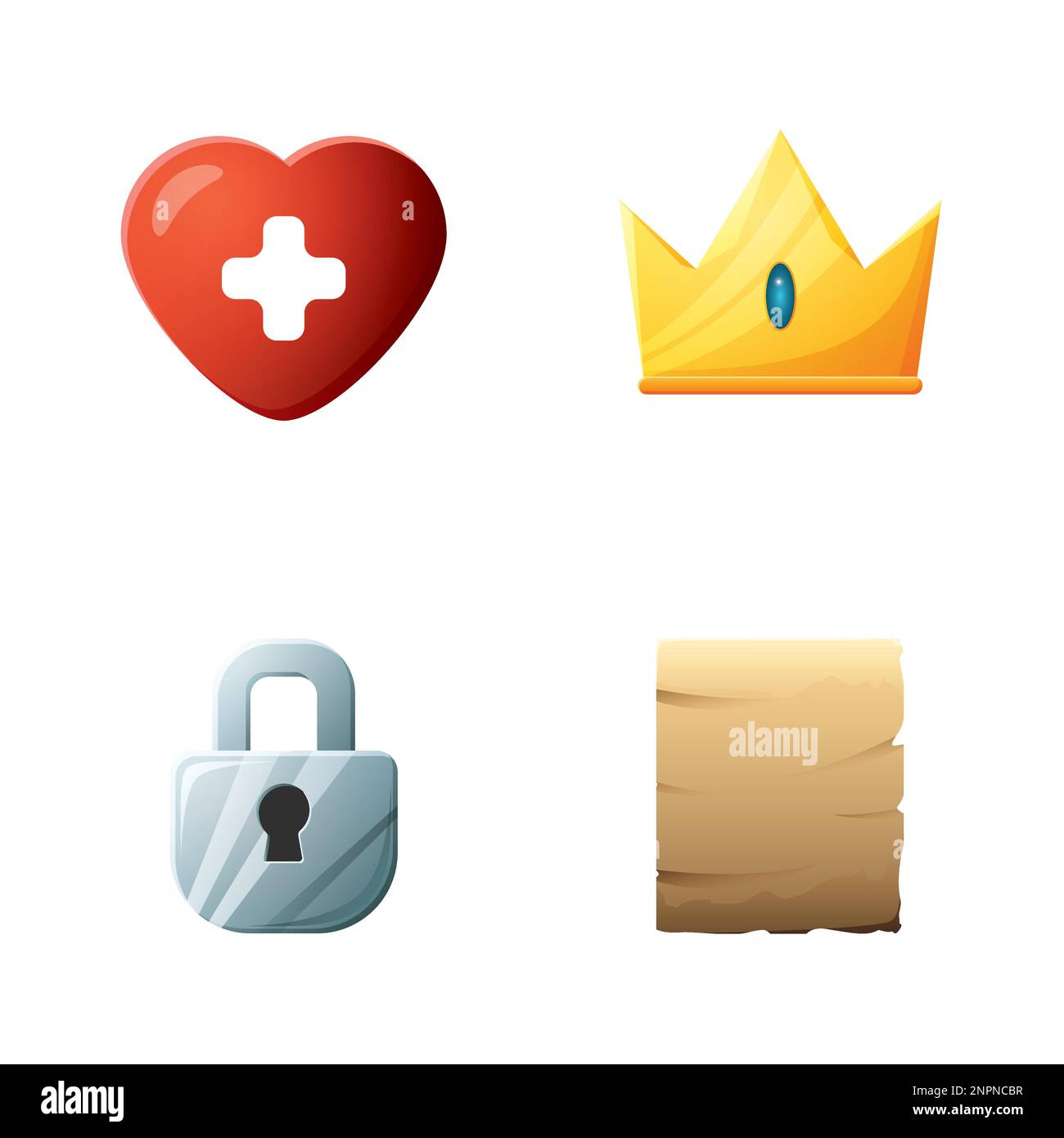 Game Ui Assets Set Gaming User Interface Icons Collection Vector Illustration Stock Vector