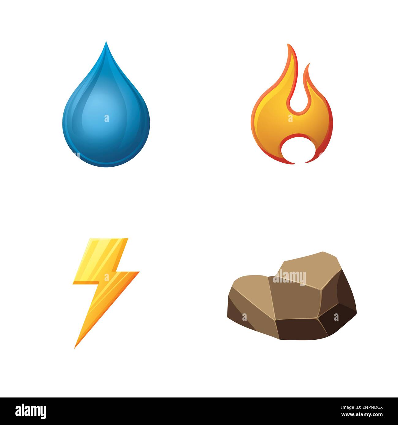 Game UI assets set. Gaming user interface nature elements icons ...