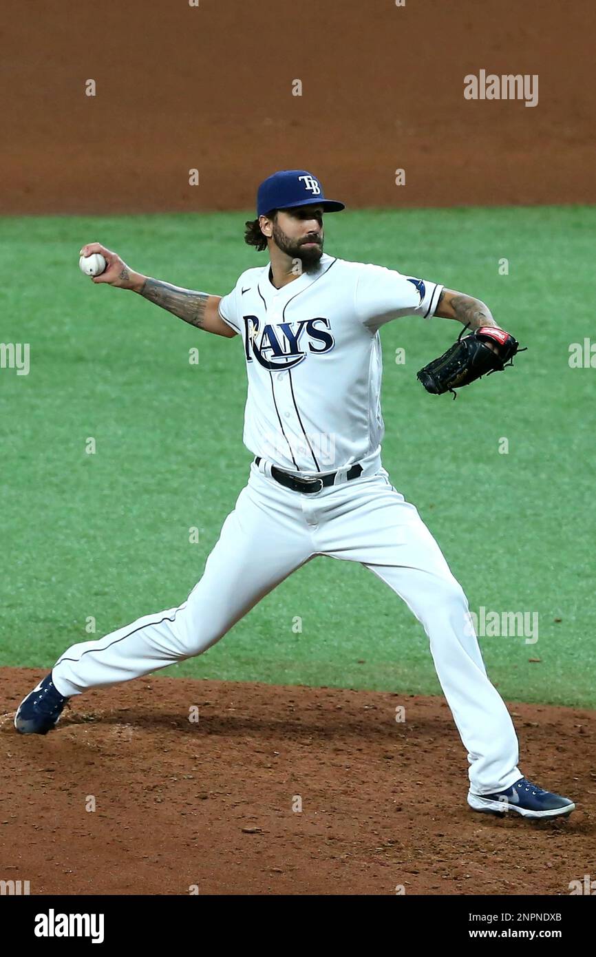 ST. PETERSBURG, FL - AUGUST 07: Chaz Roe (52) of the Rays delivers a ...