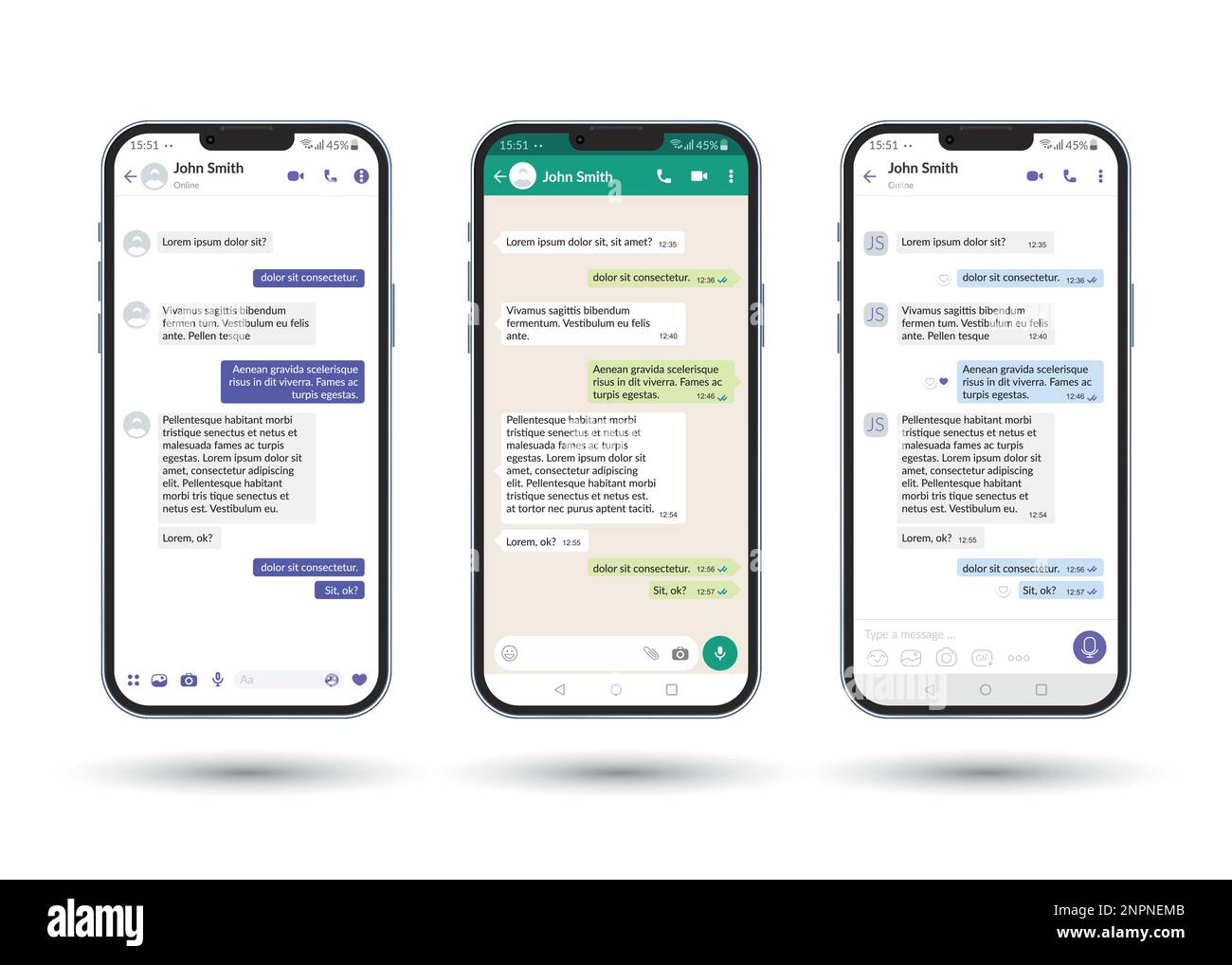 Messenger UI template, Social communication app mockup, chat ...
