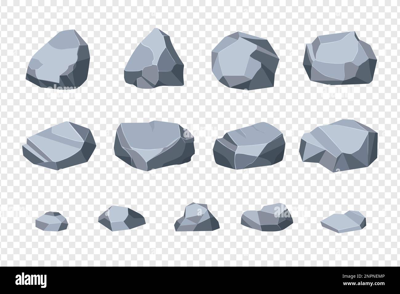 Rock and stones set. Different shape boulder collection. vector ...